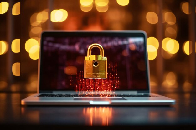 Premium AI Image | Secure Your Digital World Laptop with Padlock on ... Premium AI Image | Secure Your Digital World Laptop with Padlock on ...