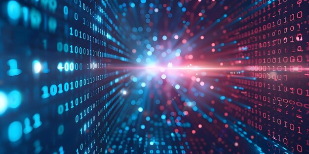 Securing Data with a Binary Code Background Symbolizing Cybersecurity and Encryption Concept ...