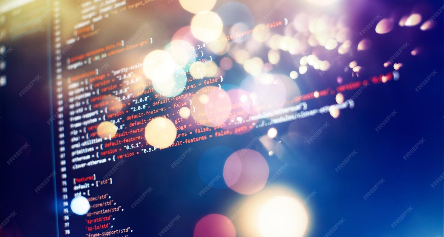 Premium Photo | Security code on a computer display close up database bits access stream ...