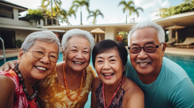 Premium AI Image | Senior friends by hotel pool active holiday fun ... Premium AI Image | Senior friends by hotel pool active holiday fun ...