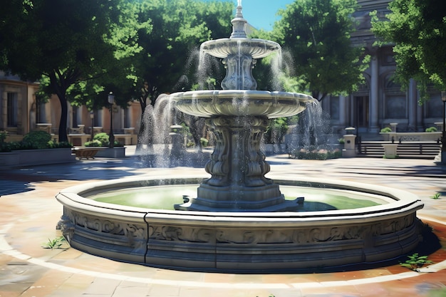 Premium AI Image | A serene fountain with a calm face expression Premium AI Image | A serene fountain with a calm face expression