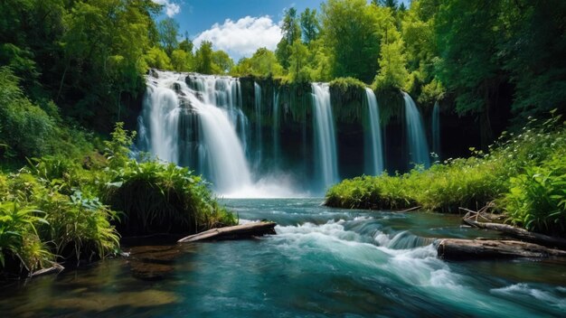 Serene Waterfall Oasis | Premium AI-generated image Serene Waterfall Oasis | Premium AI-generated image