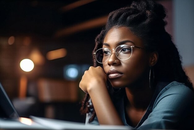 Premium AI Image | Serious african american businesswoman Generative AI Premium AI Image | Serious african american businesswoman Generative AI