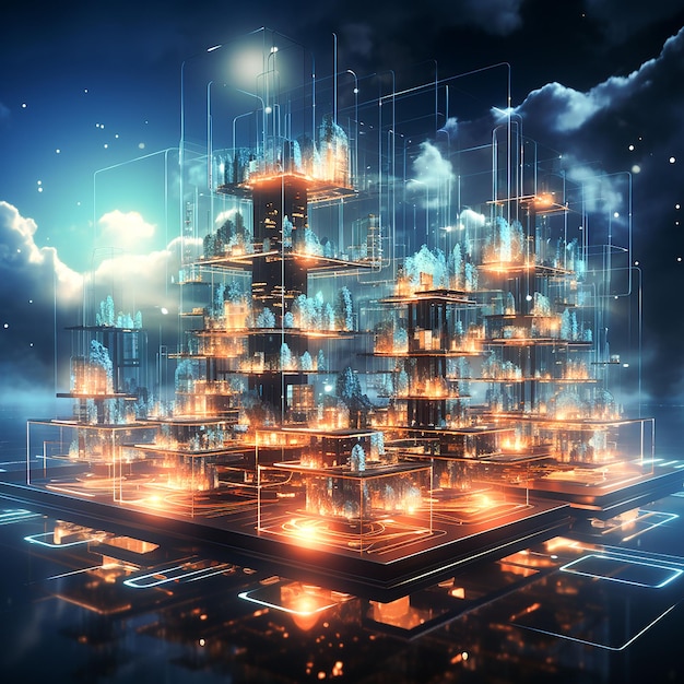 Premium Ai Image Server Cloud Data Storage Solutionweb Database Backup Computer Infrastructure