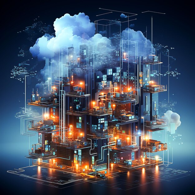 Premium Ai Image Server Cloud Data Storage Solutionweb Database Backup Computer Infrastructure