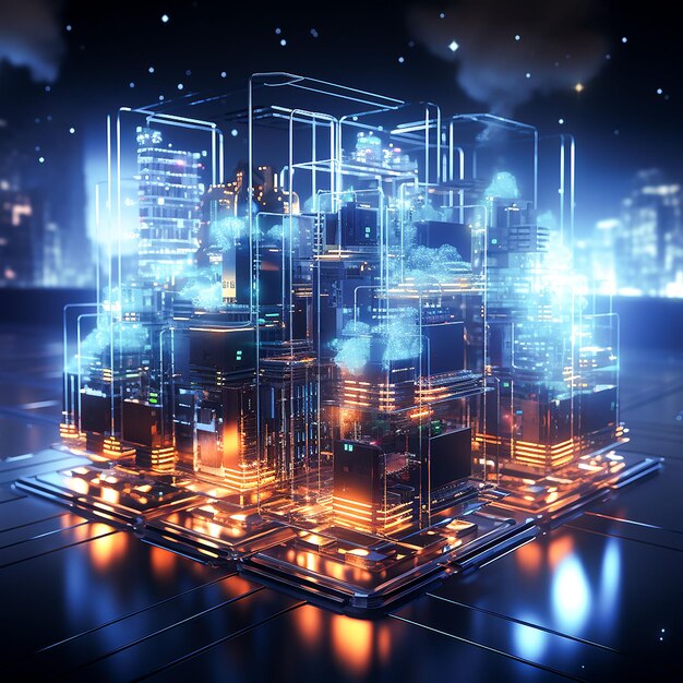 Premium AI Image | Server cloud data storage solutionWeb database backup computer infrastructure ...