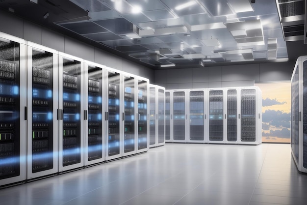 Premium Ai Image Server In Datacenter Cloud Computing Data Storage 3d