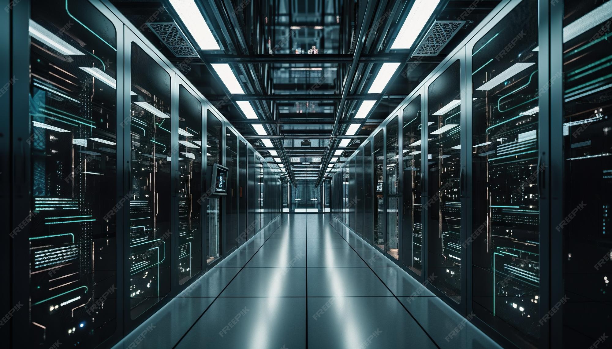 Premium Photo Server Room Data Center Backup Mining Hosting Mainframe Farm And Computer Rack