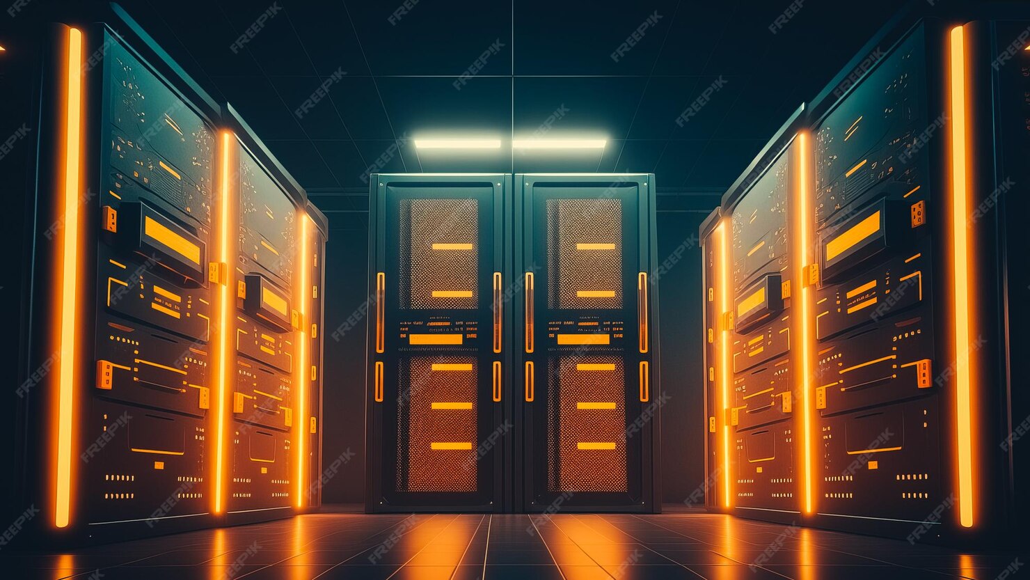 Premium Photo | Server room with node base programming data design element concept of big data ...
