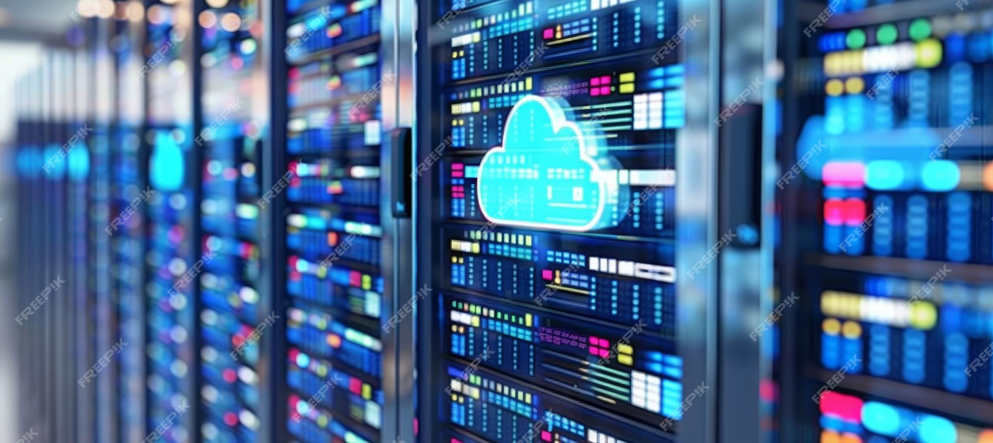 Servers Data Center Cloud Computing Technology Modern Room Data Center
