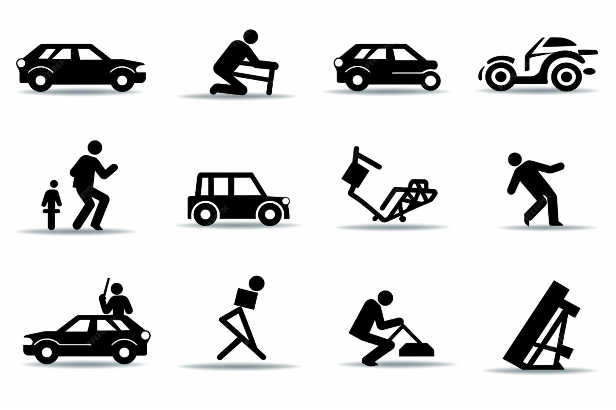 Premium AI Image | a set of black icons depicting people working on ... Premium AI Image | a set of black icons depicting people working on ...