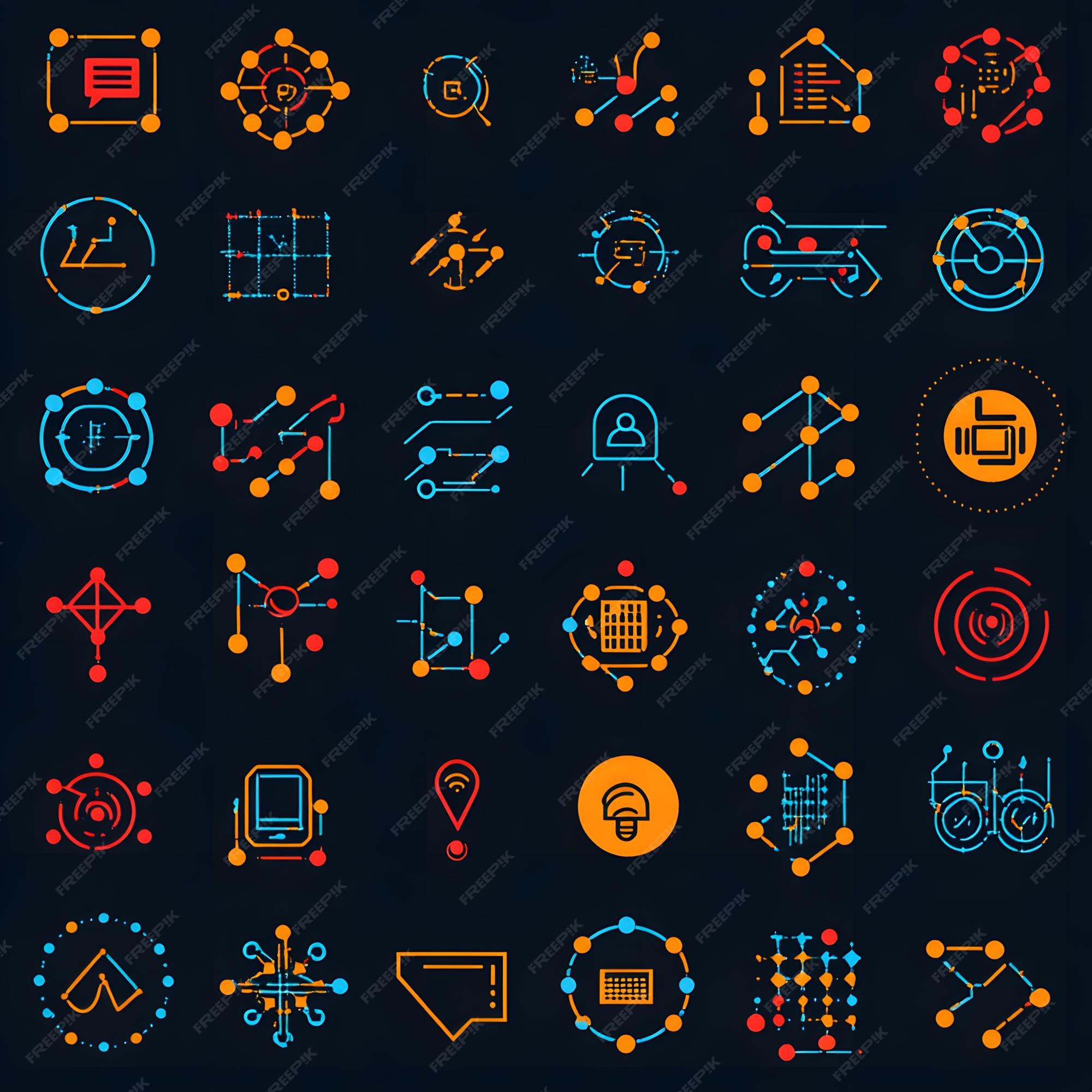 A Set Of Connection Icons Featuring Visuals Of Linked Nodes Data Paths And Network Integration