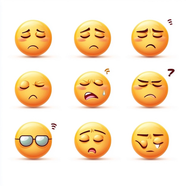 A set of emojis showing different levels of sleepiness or exhaustion ... A set of emojis showing different levels of sleepiness or exhaustion ...