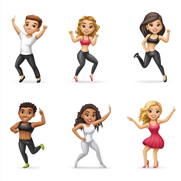 A set of emojis showing different types of dance ballet hiphop salsa ... A set of emojis showing different types of dance ballet hiphop salsa ...