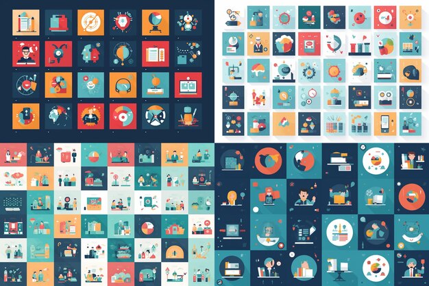 Premium Photo | Set of flat design concept icons for web and mobile ... Premium Photo | Set of flat design concept icons for web and mobile ...
