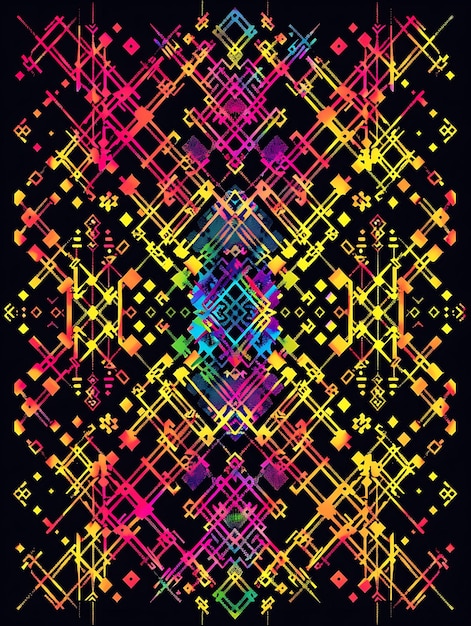 Premium Photo Set Of Psychedelic Trellises Pixel Art With Trippy Patterns And Col Game Asset