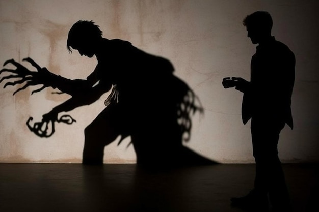 Premium Photo | Shadows of two people in silhouette generative ai Premium Photo | Shadows of two people in silhouette generative ai