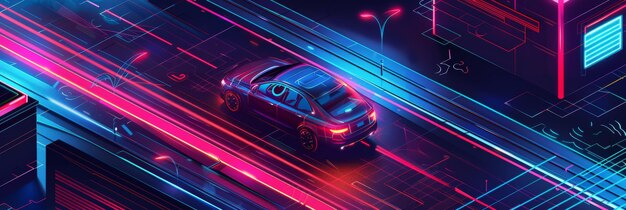 Sharp isometric illustration of a selfdriving car in action showcasing ... Sharp isometric illustration of a selfdriving car in action showcasing ...