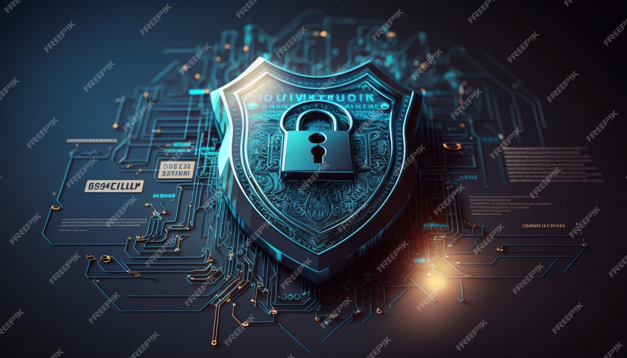Premium Photo | A shield with a padlock on it Premium Photo | A shield with a padlock on it
