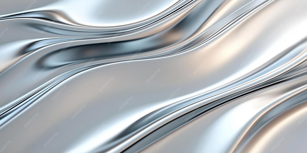 Shiny metallic surfaces with polished reflections on white sleek and ... Shiny metallic surfaces with polished reflections on white sleek and ...