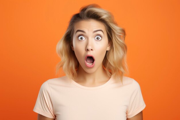 Premium Photo Shocked Expression Of Caucasian Woman