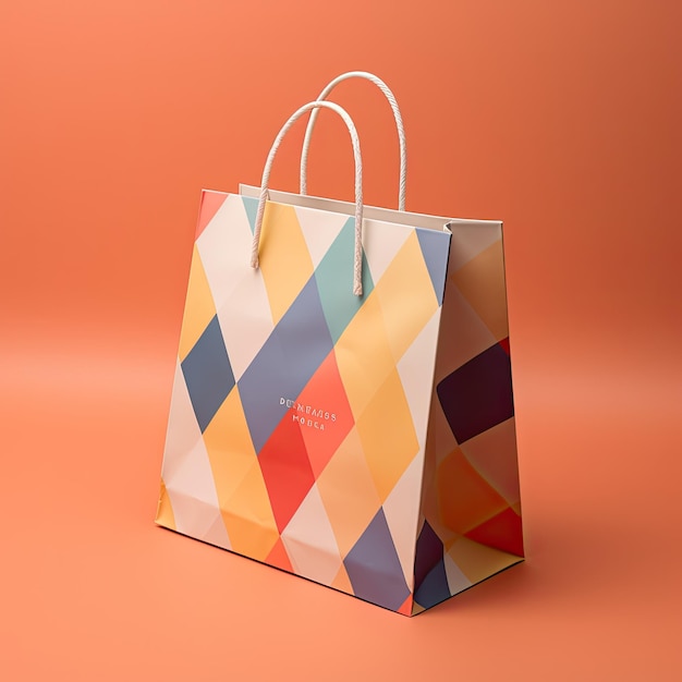 Premium Photo Shopping Bag Mockup On Minimal Background