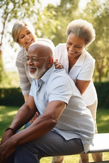 Premium AI Image | Shot of a senior man being helped up by another ... Premium AI Image | Shot of a senior man being helped up by another ...