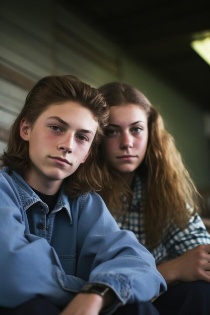 Premium Photo | Shot of a teenage boy and girl sitting together Premium Photo | Shot of a teenage boy and girl sitting together