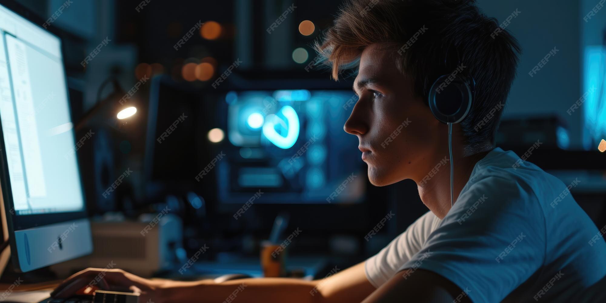 Side view of software developer coding program or engineering prompt aig | Premium AI-generated ...