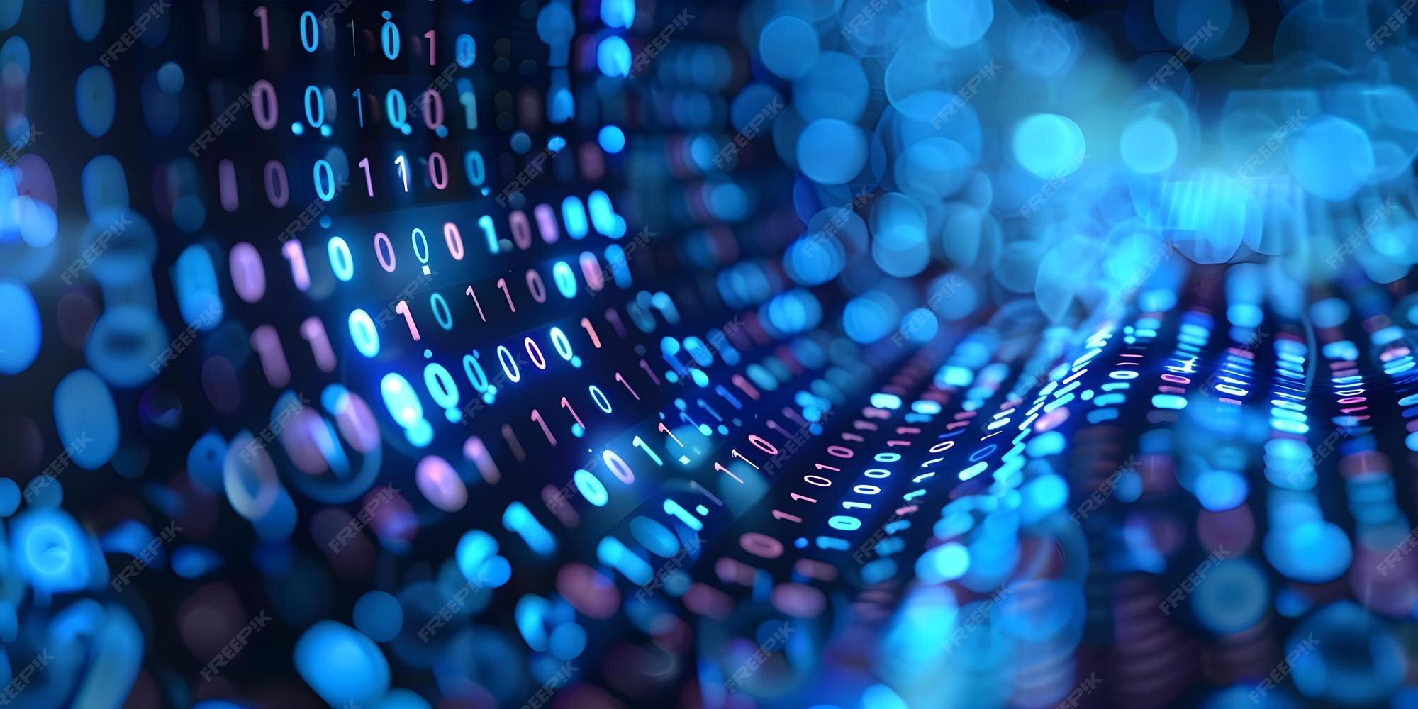 The significance of binary code displayed on a digital screen in ...