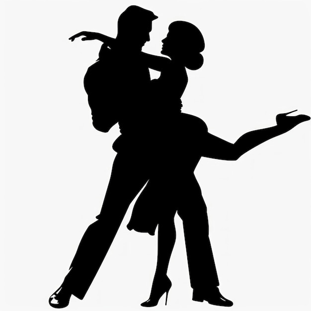 Silhouette Of A Couple Dancing Man Holding Woman Premium Ai Generated