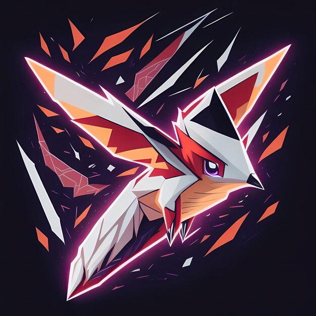 Premium Photo Silhouette Design Monsterinspired Pokemon On A Colourful Electric Lightning