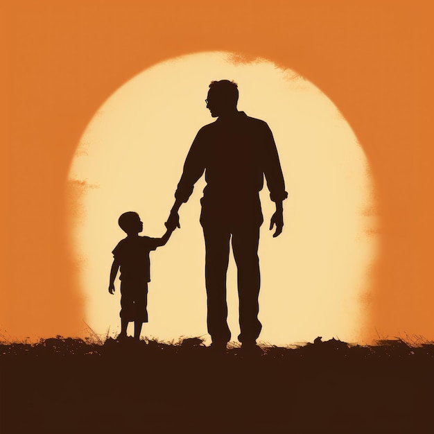Premium AI Image | Silhouette of father and son AI generated Image Premium AI Image | Silhouette of father and son AI generated Image