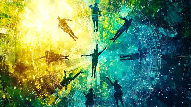 Silhouettes of People in a Futuristic Digital World | Premium AI ... Silhouettes of People in a Futuristic Digital World | Premium AI ...