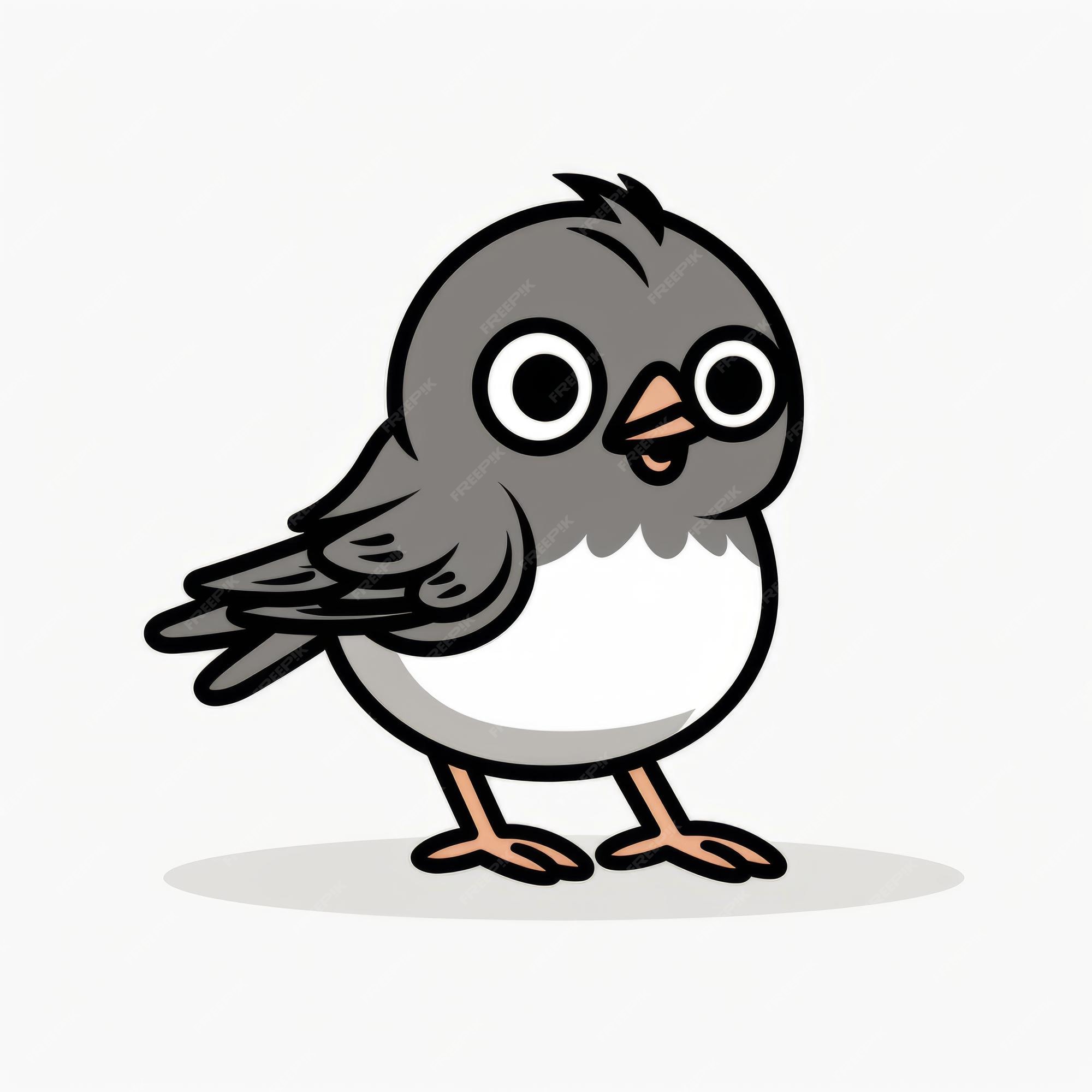 Premium Photo Simplistic Cartoon Bird With Big Eyes Animated Illustration