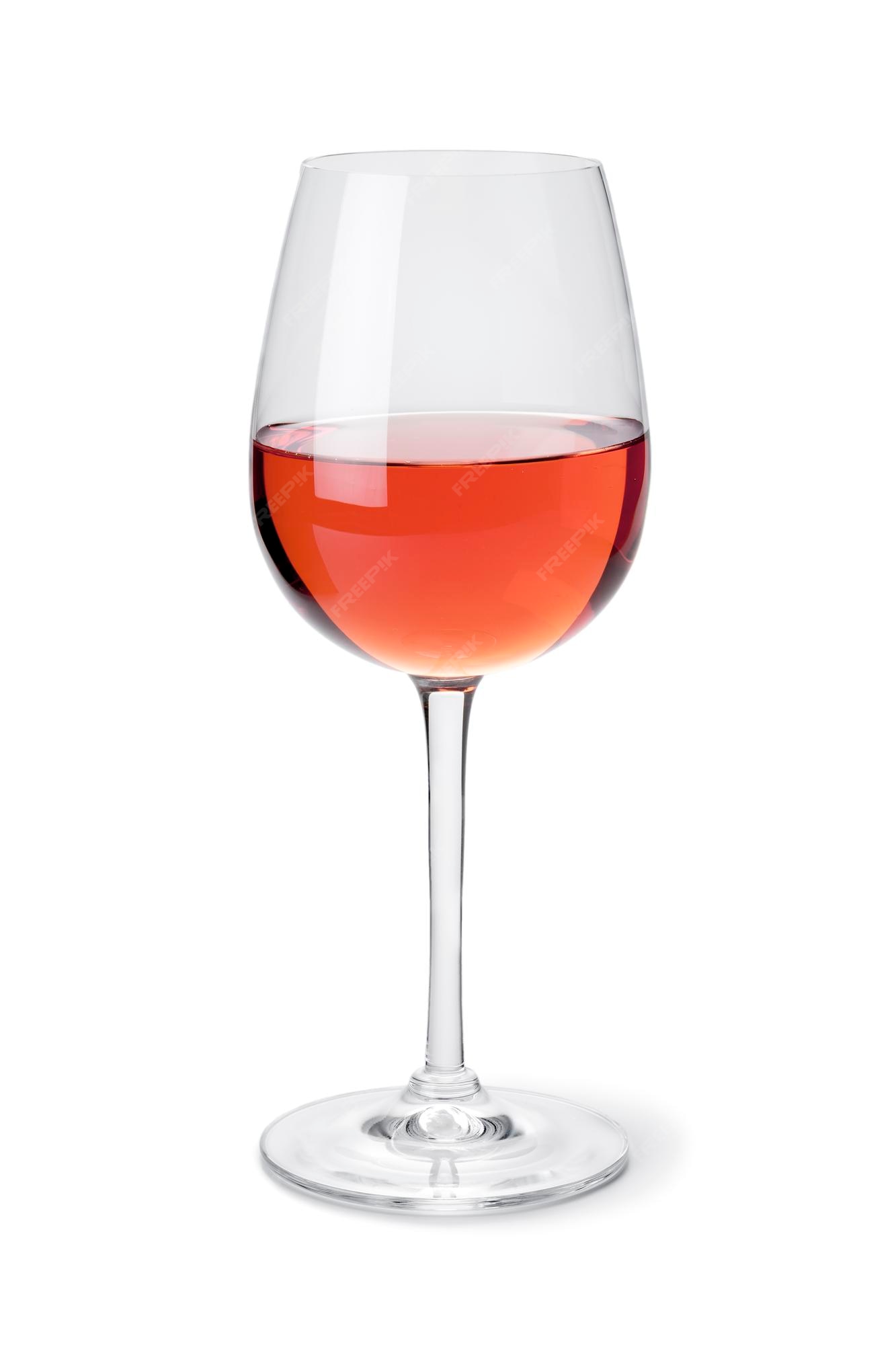 Premium Photo Single Glass Of Rose Wine Isolated On White Background