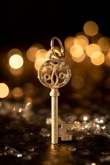 Premium AI Image | Single golden skeleton key surrounded by sparkling ... Premium AI Image | Single golden skeleton key surrounded by sparkling ...