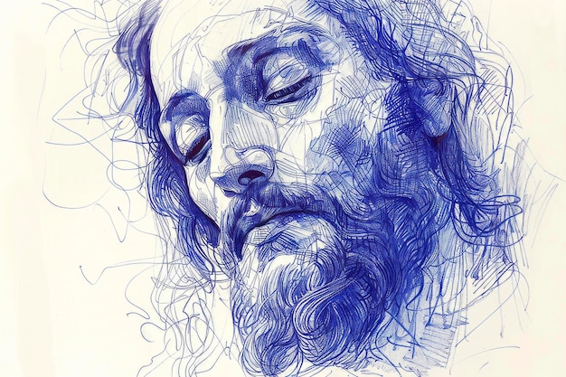 Premium Photo | Sketch drawing of Jesus Christ crosshatching in etching ... Premium Photo | Sketch drawing of Jesus Christ crosshatching in etching ...