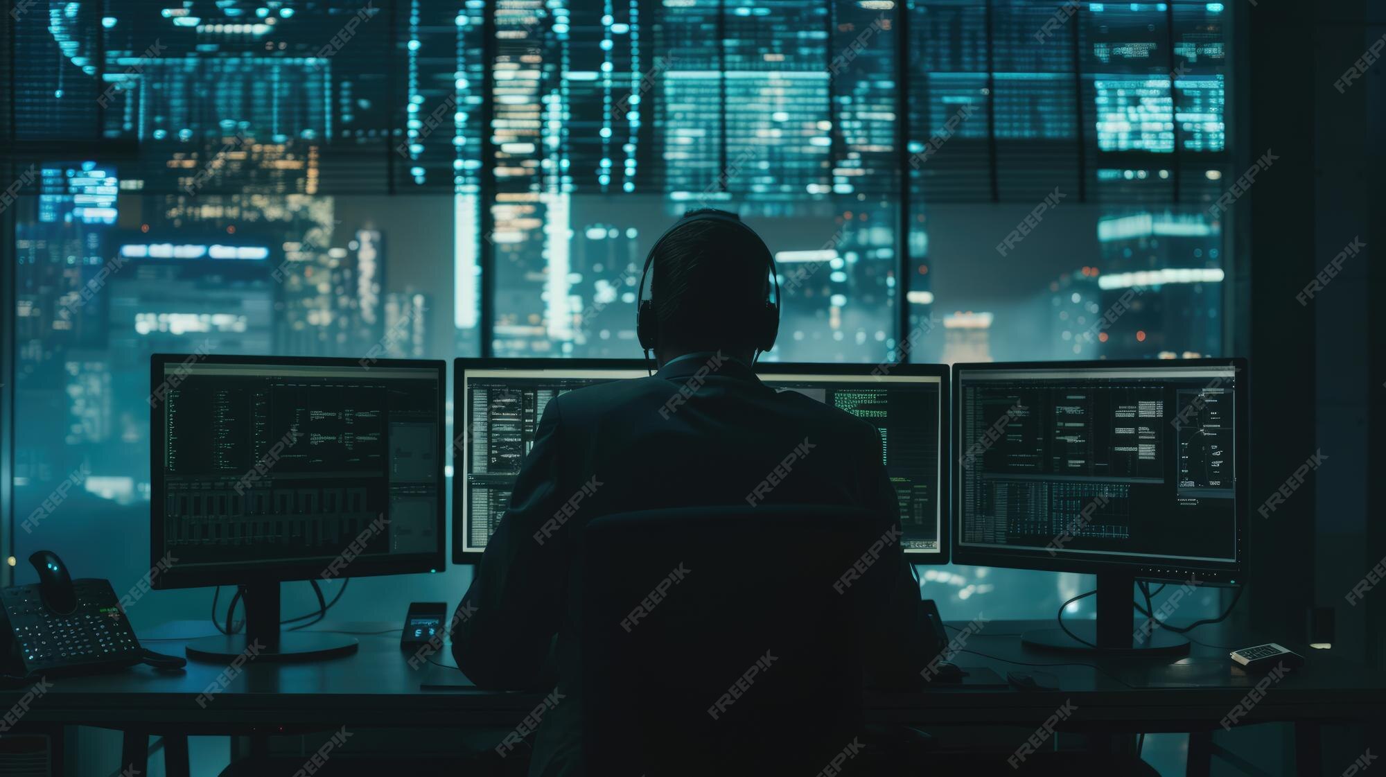 Premium Photo | Skilled programmer coding engineering code while sitting at computer aig