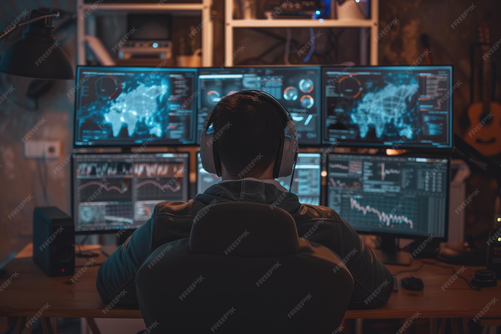 Premium Photo | Skilled programmer coding engineering code while sitting at computer aig