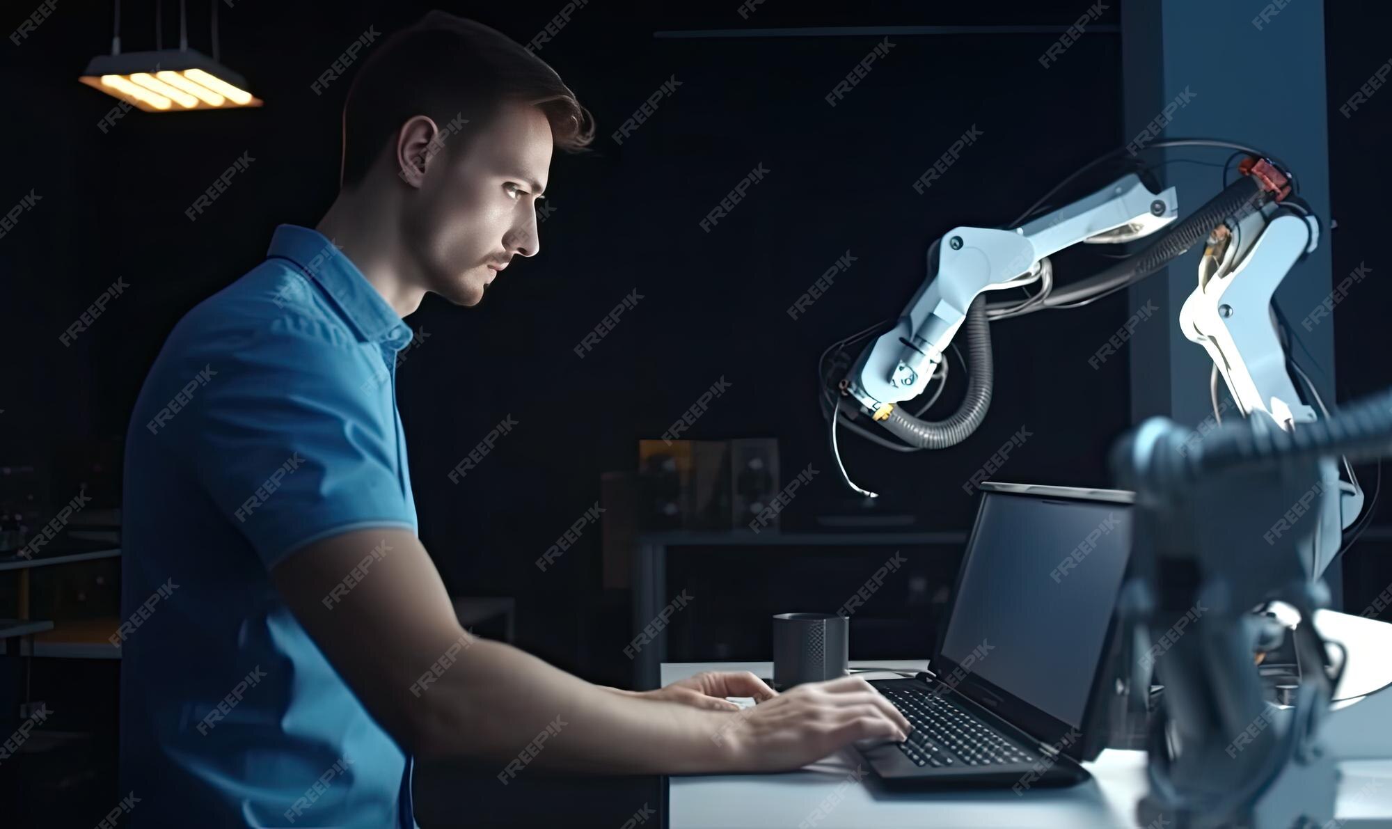 Premium Photo Skilled Software Developer Working On Coding Project