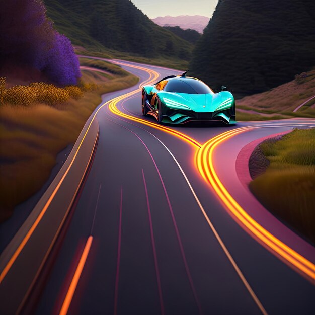 Premium AI Image | A sleek driverless car navigating rushes along a ... Premium AI Image | A sleek driverless car navigating rushes along a ...