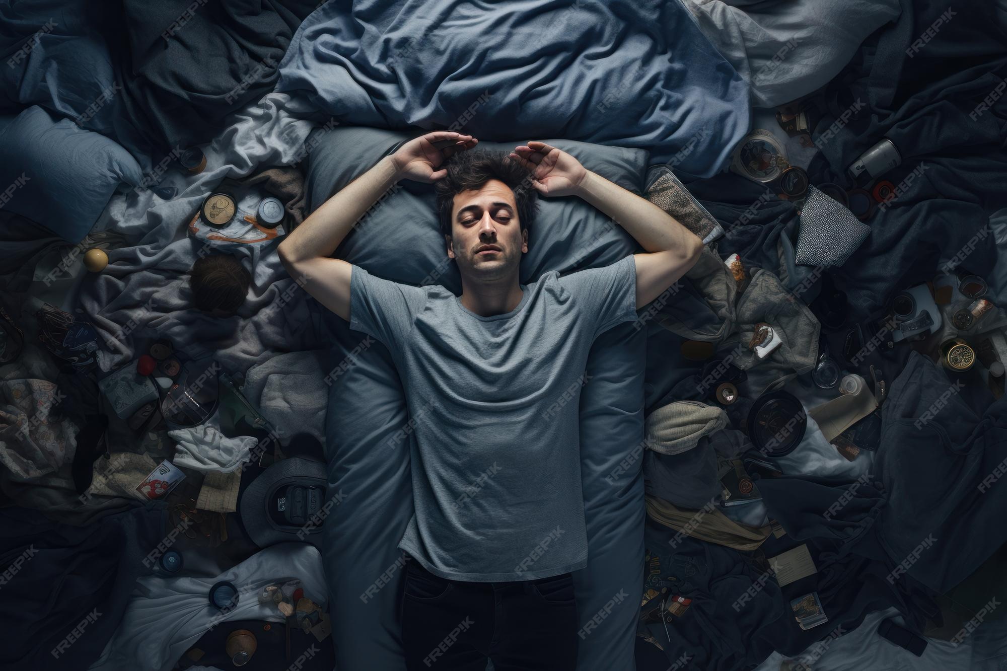 Premium Photo | Sleepdeprived Man suffering from insomnia on bed ... Premium Photo | Sleepdeprived Man suffering from insomnia on bed ...
