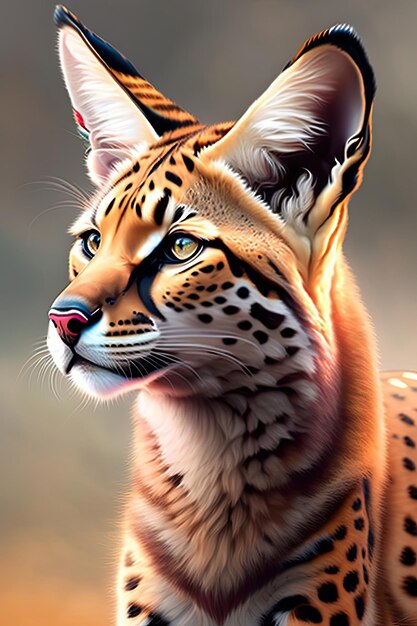 Premium AI Image | Slose up portrait of a beautiful serval Dangerous ... Premium AI Image | Slose up portrait of a beautiful serval Dangerous ...