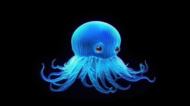 Premium AI Image | Small blue glowing nocturnal creature Premium AI Image | Small blue glowing nocturnal creature