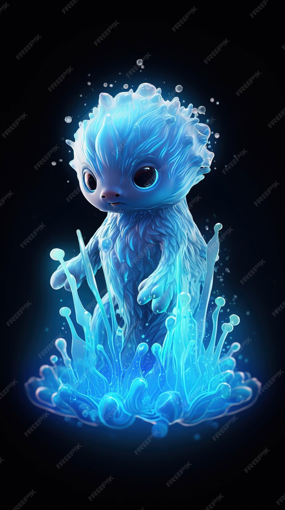 Premium AI Image | Small blue glowing nocturnal creature Premium AI Image | Small blue glowing nocturnal creature