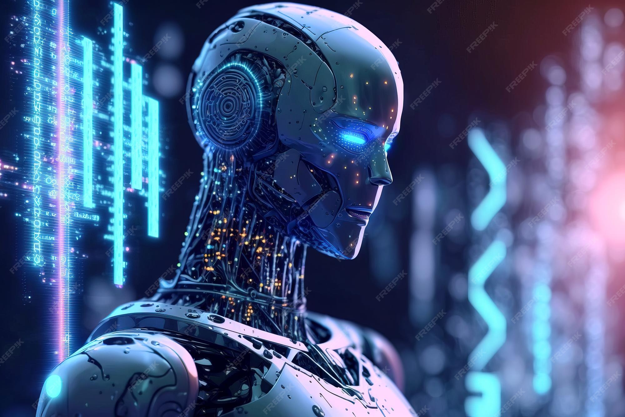 Smart AI Robot Analyzing Texts and Paragraphs ChatGPT GPT4 OpenAI Generative AI | Premium AI ...