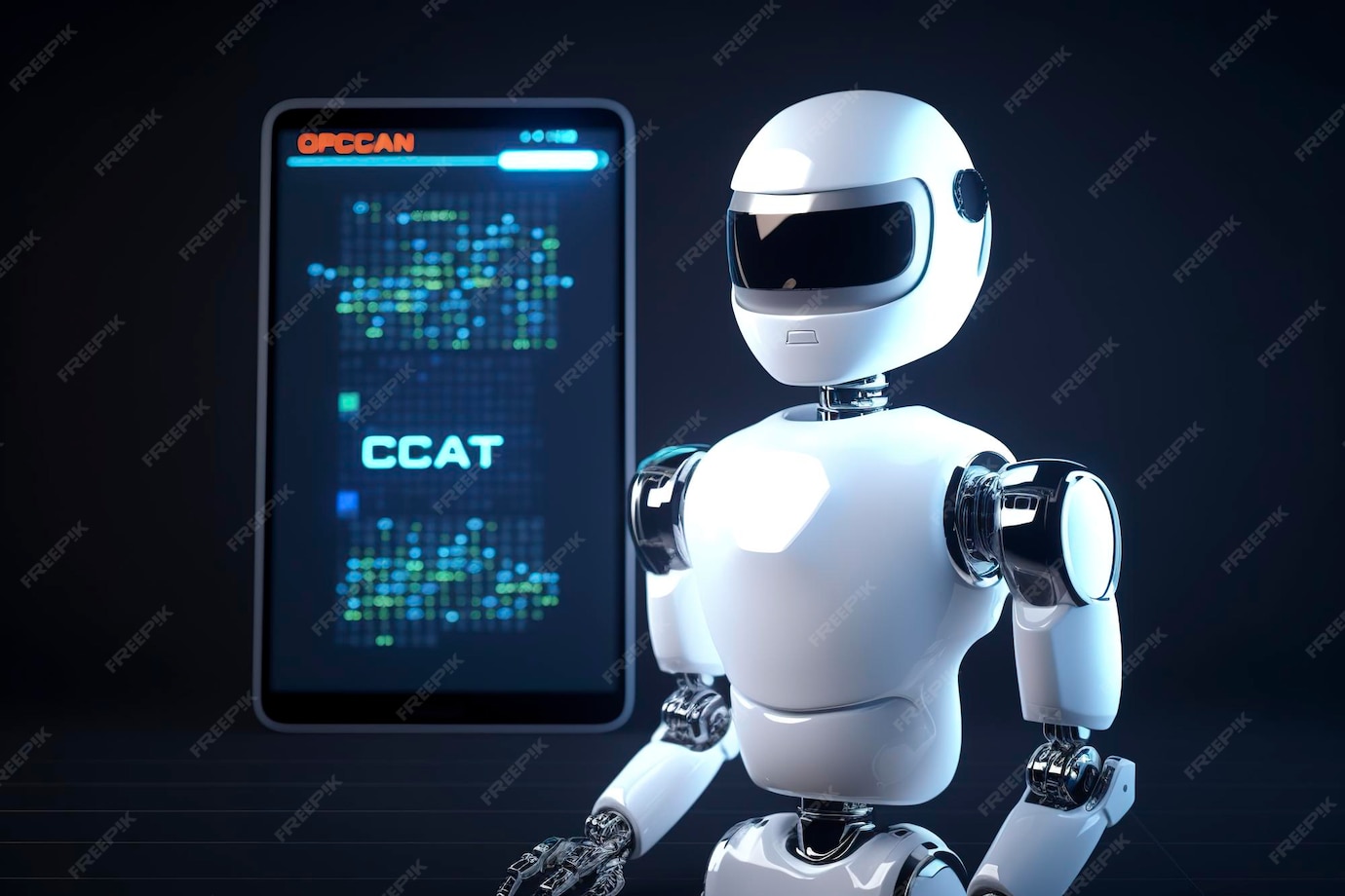 Premium AI Image | Smart City with robot system artificial intelligence Chat GPT chatbot AI ...