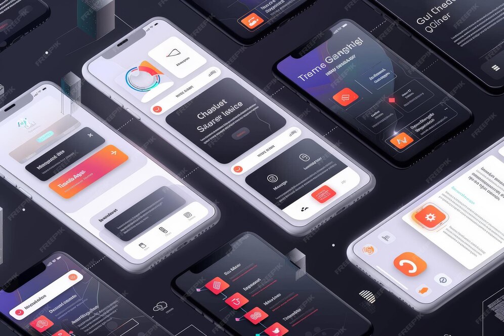 Smartphone Mobile App Interface Mockup With Ui Active Blocks And Connections Ack Of Ui Ux Gui