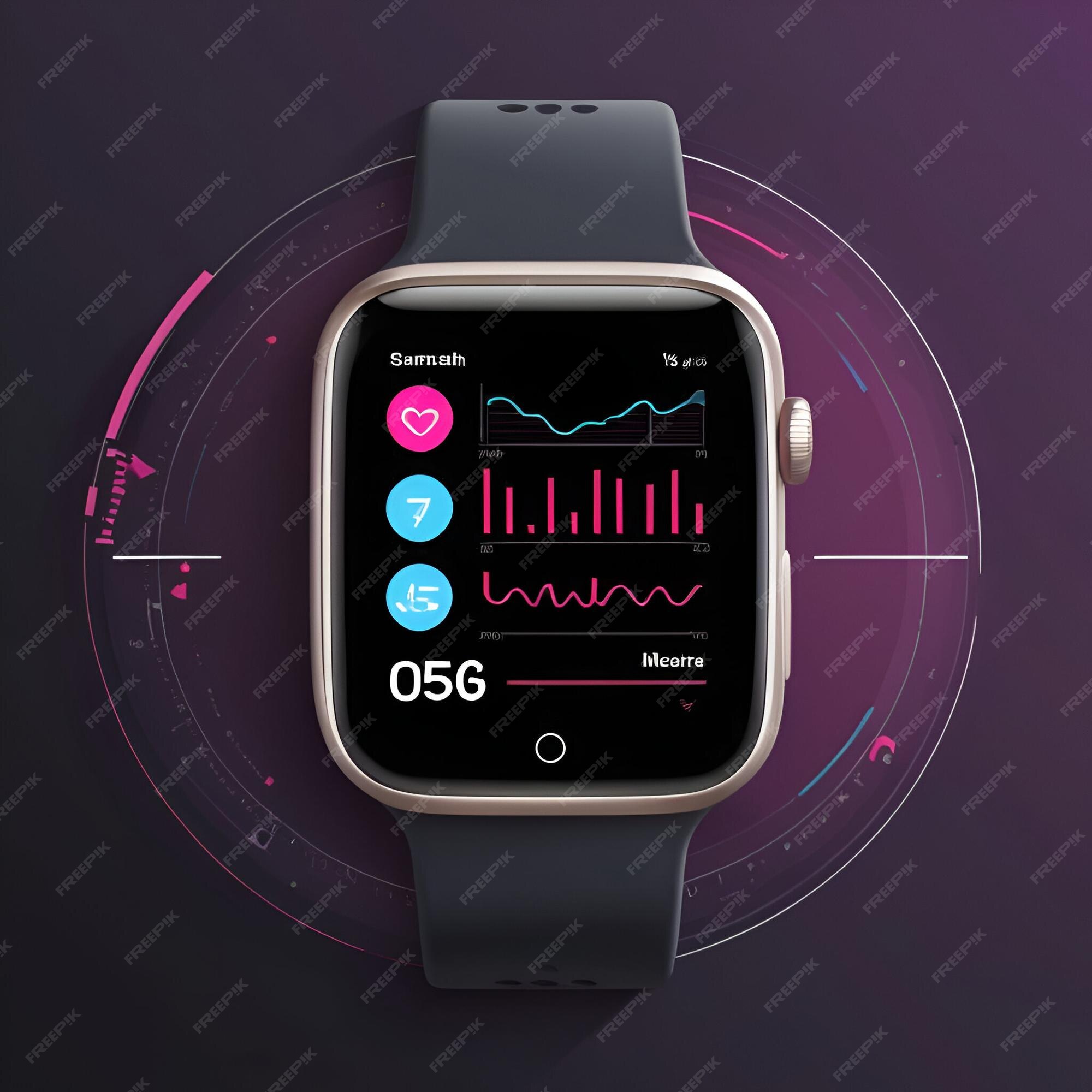 Smartwatch Fitness App Clean Mockup with Steps Heart Rate Calories ... Smartwatch Fitness App Clean Mockup with Steps Heart Rate Calories ...